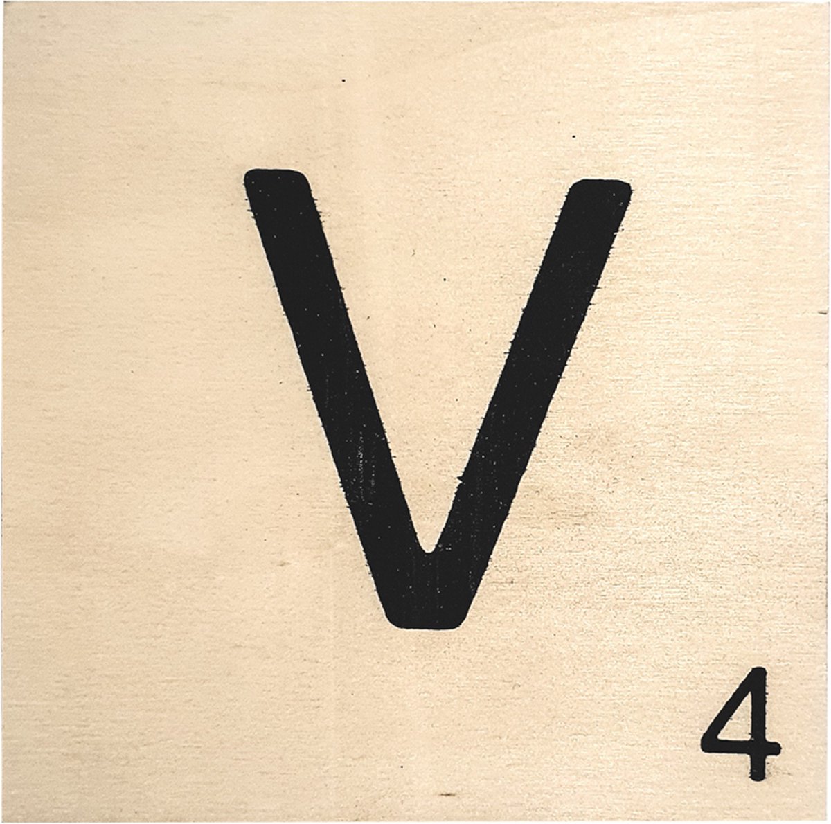 Houten Bordje 10x10x0.5cm - V - Zwarte Letter/Woordwaarde - Onbehandeld ...
