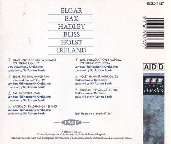 BBC Radio Classics - Elgar, Bax, Hadley, Bliss, Holst, Ireland - Diverse uitvoerenden,... | bol.