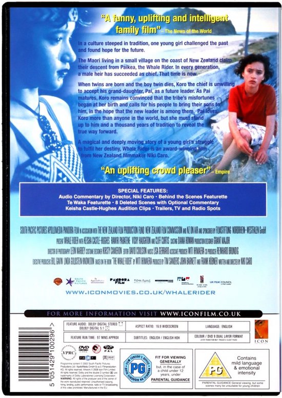 Whale Rider (Dvd), Rawiri Paratene, Vicky Haughton, Cliff Curtis, Grant ...