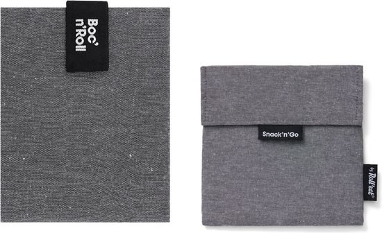 Roll'Eat Snack'n' Go + Boc'n'Roll - Nature Black - Herbruikbare Food ...
