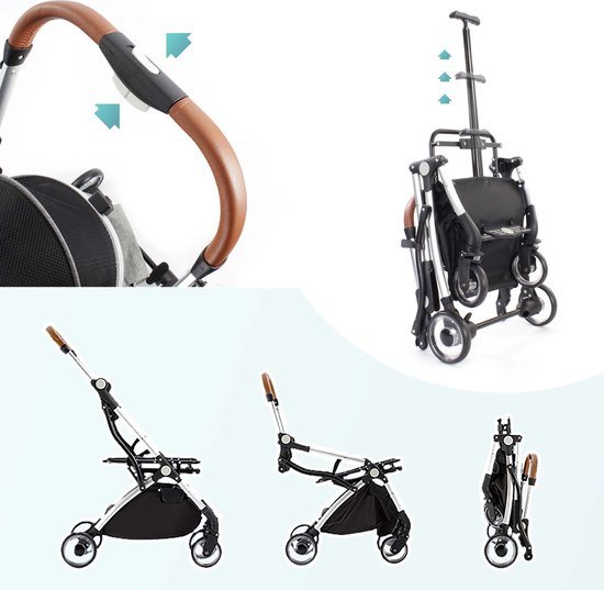 Fudajo Luxe hondenwagen 2-in-1 zwart inklapbare hondenbuggy met plank ...
