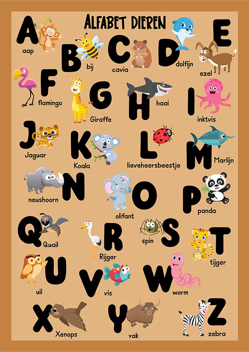 Alfabet dieren poster | Fotofabriek Alfabet dieren poster | Letters ...