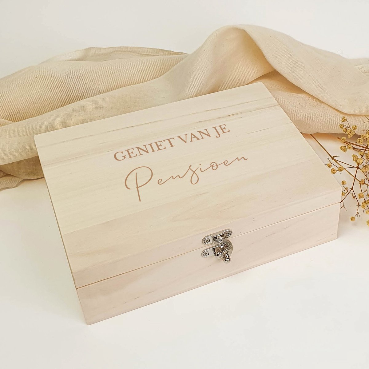 Theedoos - Thee cadeau - Houten theedoos - Cadeau pensioen - Geniet van ...