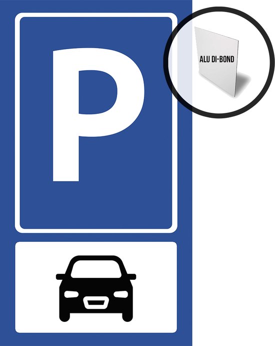 Pictogram/ bord op aluminium | Parkeerplaats personenwagens | 27 x 50 ...