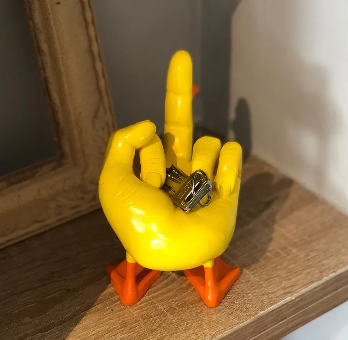 Decoratieve middelvinger eend beeld - Grappig cadeau - Beeld ...