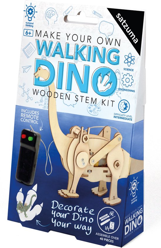 Satzuma - Make your own Walking Dino - STEM | bol