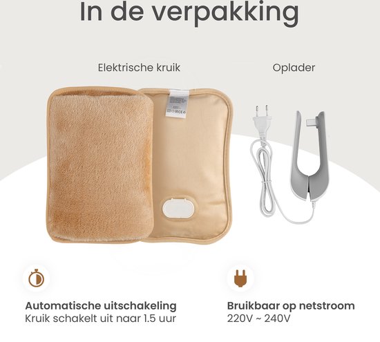Qualita® Elektrische Kruik Beige - Elektrische Kruik - Baby - Volwassen ...