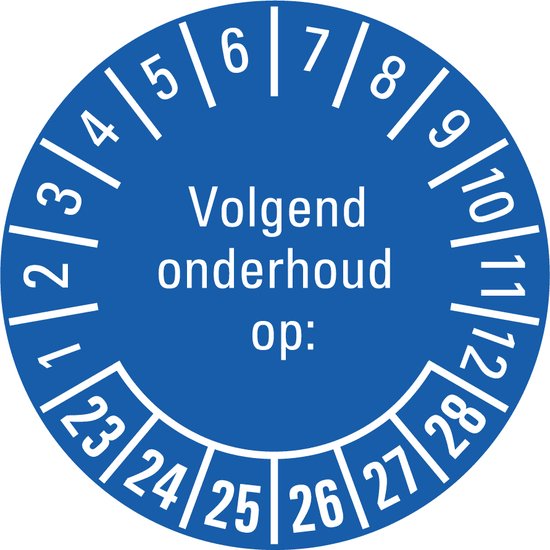 Volgend onderhoud op sticker 24-29 op vel 20 mm - 36 per kaart | bol