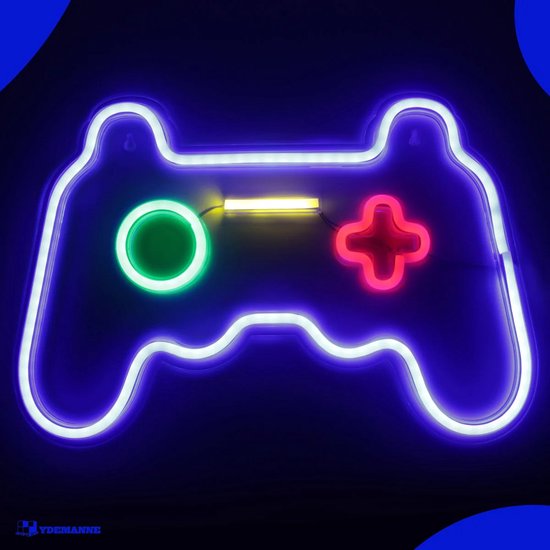 Neon Lamp - Game Controller Blauw Playstation - Incl. Ophanghaakjes ...