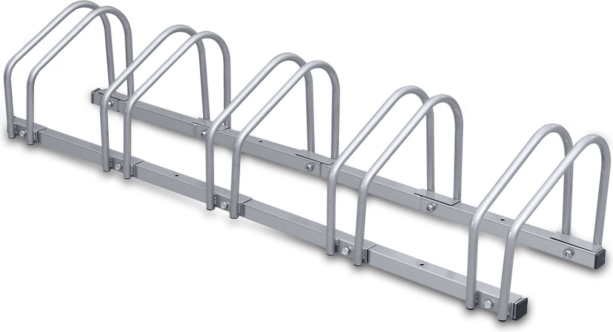 Fietsenrek voor 5 fietsen Voor vloer of wandmontage Zilver | bol