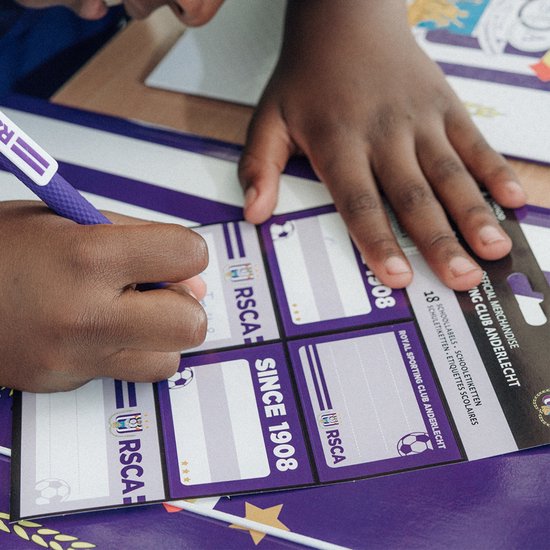 RSC Anderlecht ringmap A4 strepen breed 4 cm + schooletiketten | bol