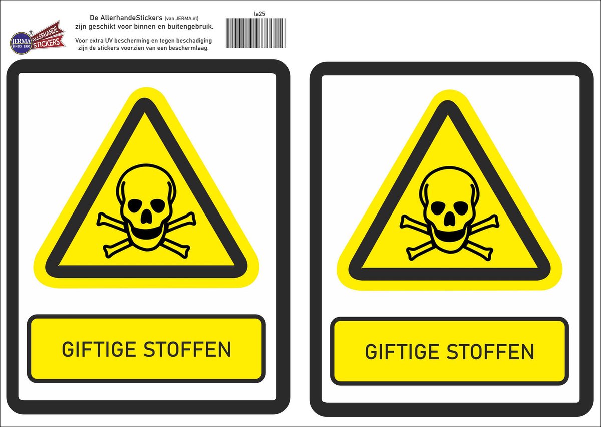 Doodshoofd giftige stoffen Waarschuwing stickers. | bol