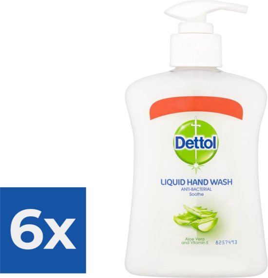 Dettol - Handzeep - Aloë Vera - 250 ml - Voordeelverpakking 6 stuks | bol