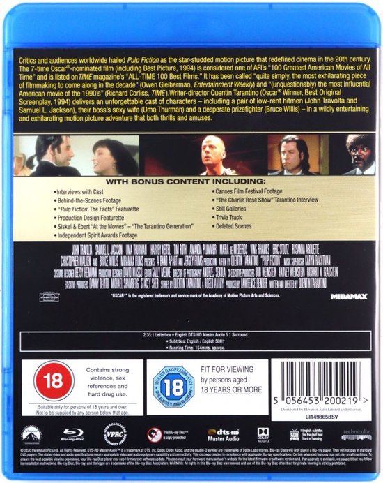 Pulp Fiction (Blu-ray), John Travolta | Dvd's | bol