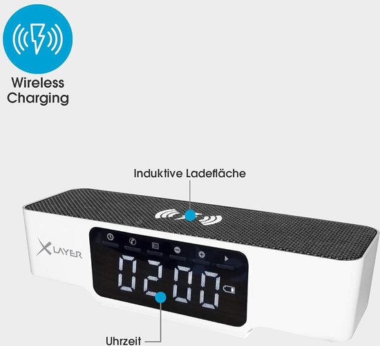 Xlayer draadloos oplader alarm klok zwart | bol