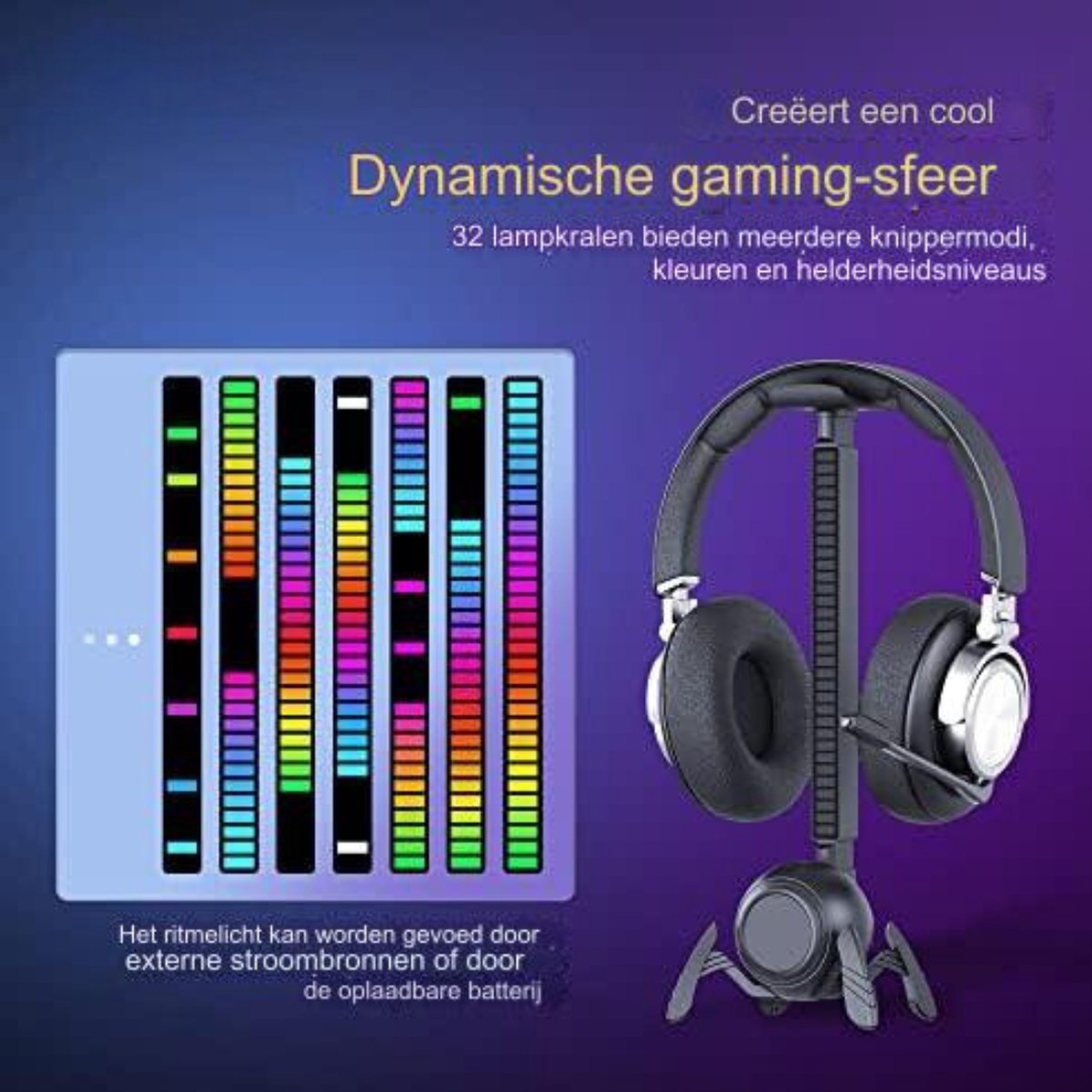 Gaming Accesoires voor Op Bureau - Spider Design-headsethouder met RGB ...