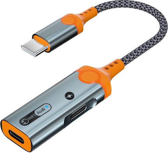 2 In 1 Dual Type-c Headphone Charging Splitter | bol