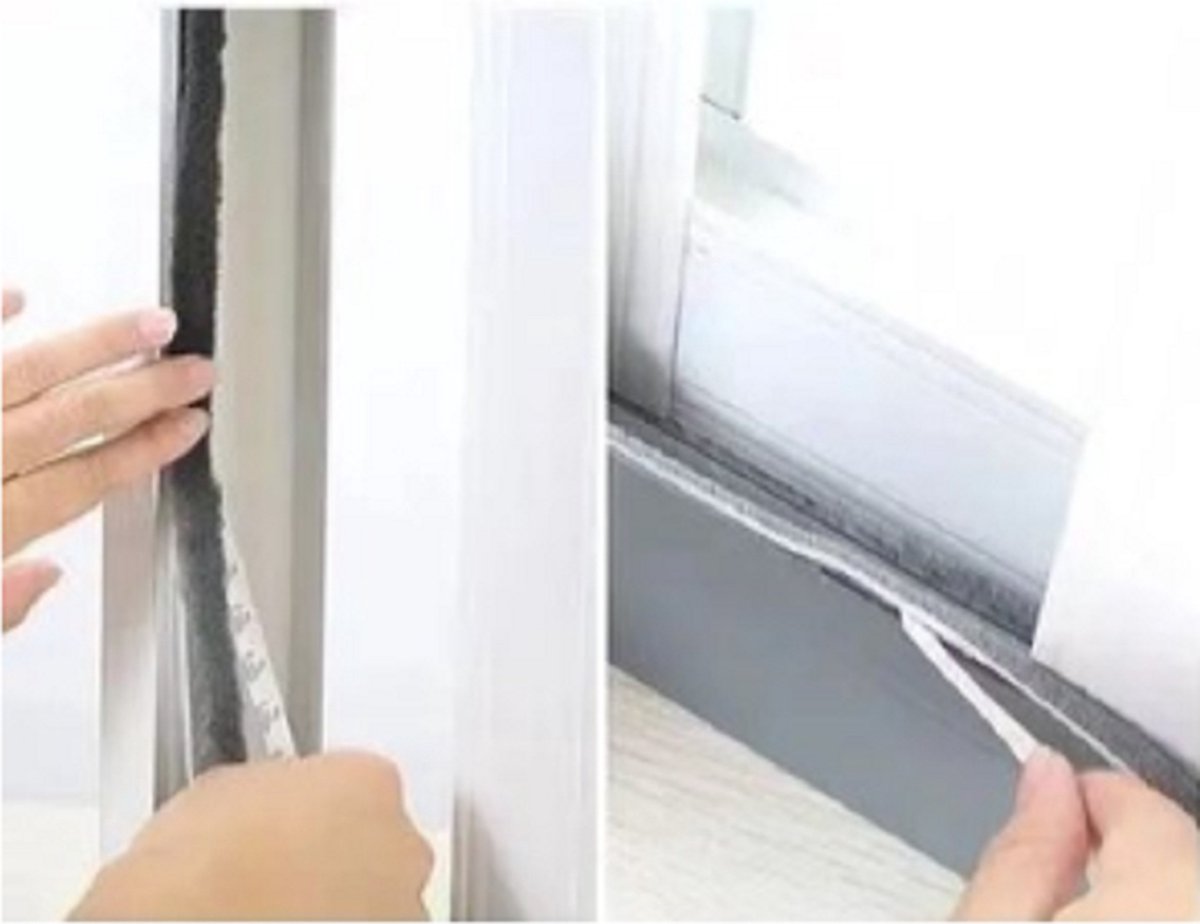 Zelfklevende tochtstrip - 5 Meter - Borstel isolatie raam deur tegen ...