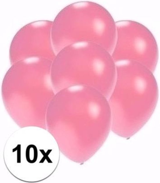 Kleine metallic roze ballonnen 10 stuks | bol.com