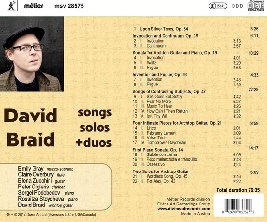 Emily Gray - David Braid - Claire Overbury & Elena - Songs Solos + Duos ...