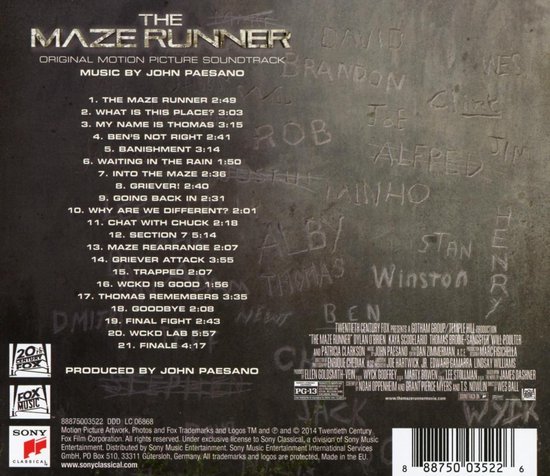 Maze Runner [Original Motion Picture Soundtrack], John Paesano | CD ...