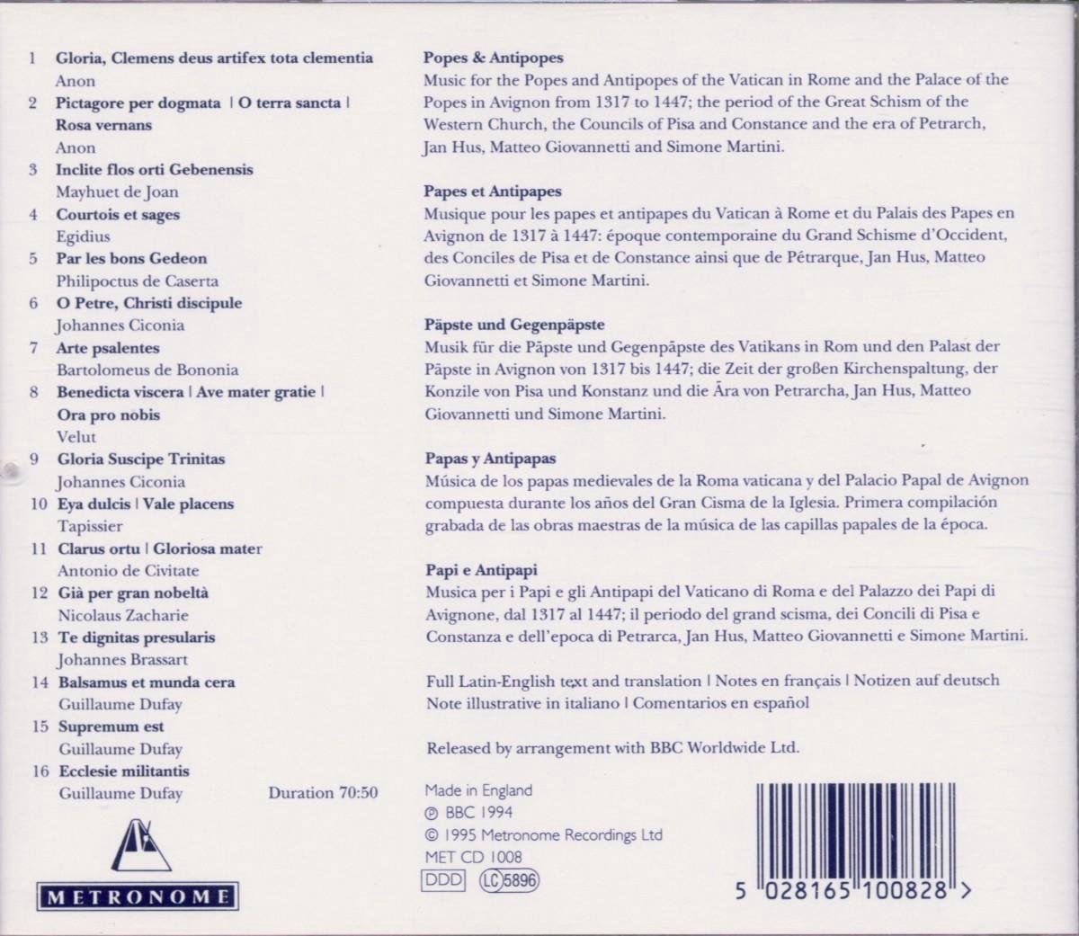 Popes and Antipopes, Orlando Consort | CD (album) | Muziek | bol.com