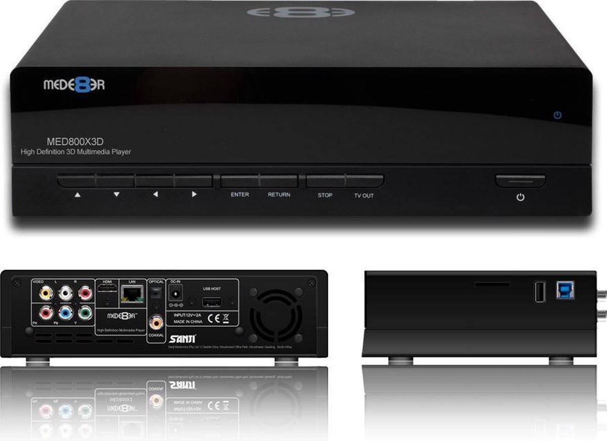 Mede8er MED800X3D/WP- Media Speler / 4 TB - Wifi | bol.com