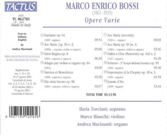Marco Bianci, Ilaria Torciani, Andrea Macinanti - Bossi: Opere Varie ...