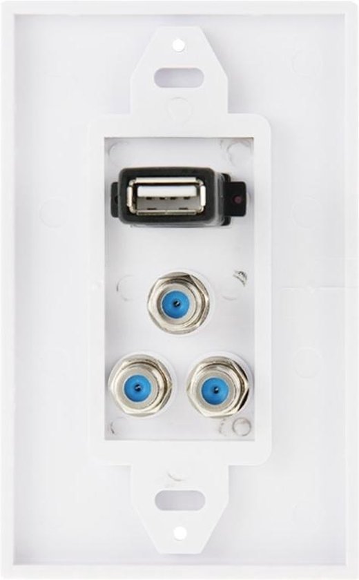 USB 2.0 vrouwtje plug + 3 F vrouwtje pluggen Muurplaat Paneel | bol