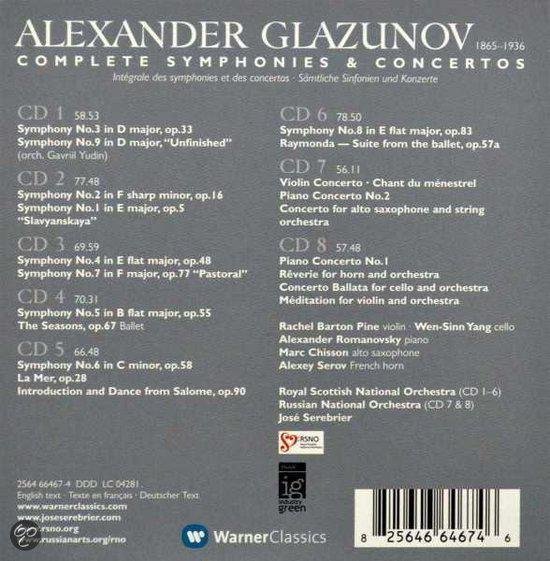 Glazunov:Complete Symphonies, Jose Serebrier | CD (album) | Muziek | bol.com
