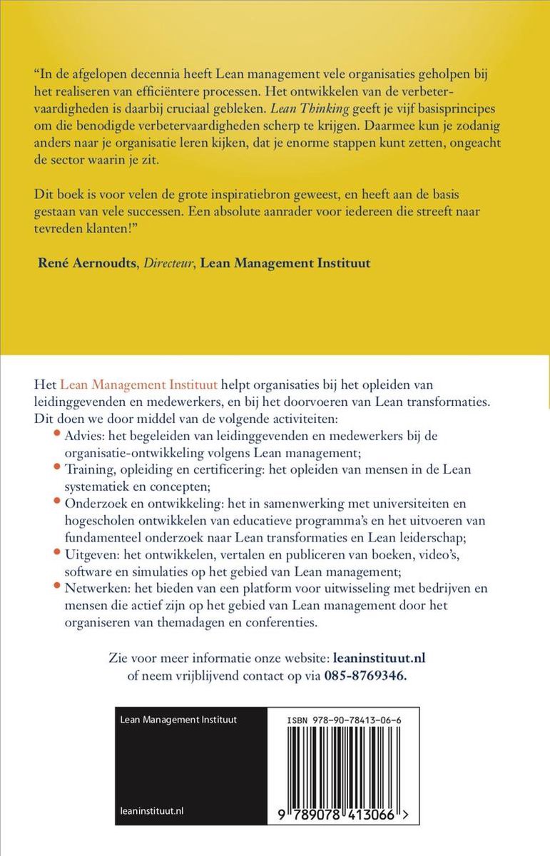 bol.com | Lean Thinking, J.P. Womack | 9789078413066 | Boeken