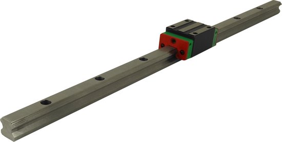Complete lineaire geleiding 15 mm met blokwagen. Lengte rail 520 mm. | bol
