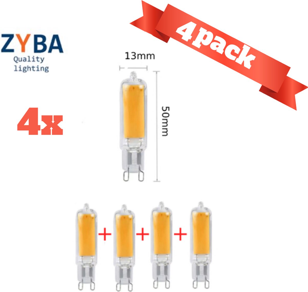 G9 led lampen,(4 stuks)- steeklampen G9 led 1.8 watt 200 lumen warm wit ...