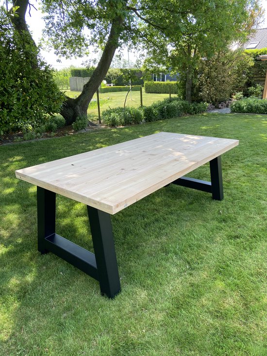 M2-Meubels - douglas tuintafel / eettafel 260cm met matzwart A ...