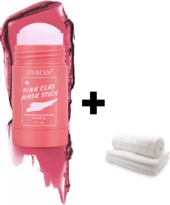 Liyalan Pink Mask stick - Klei Masker + gratis gezichtsdoekje - Bekend ...