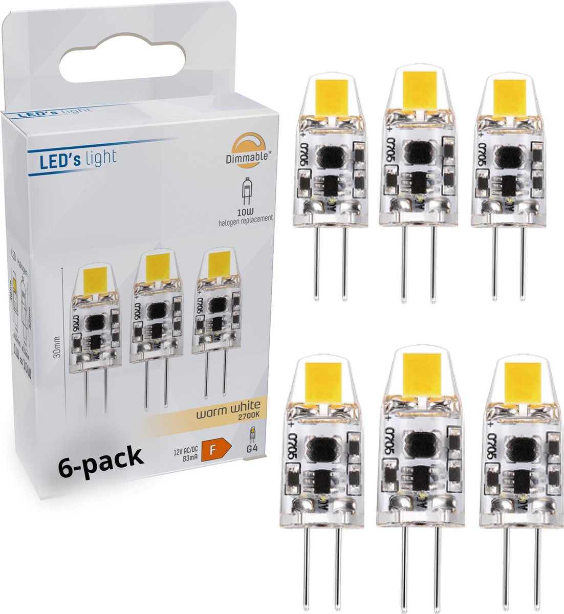 ProLong LED Steeklamp Capsule met G4 fitting - 12V - 1W vervangt 10W - Helder - 6... | bol