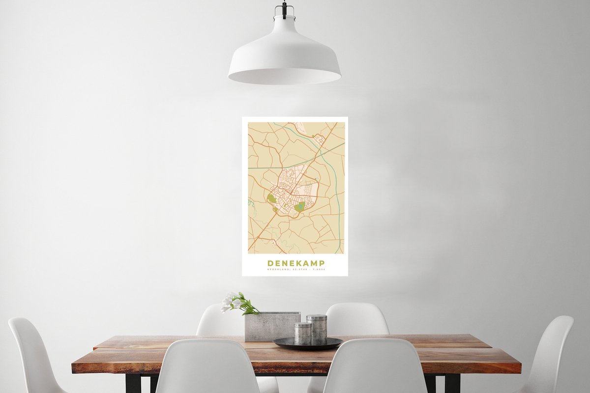 Poster Denekamp - Plattegrond - Stadskaart - Kaart - 40x60 cm | bol.com
