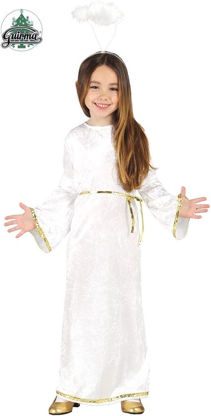 Guirma - Engel Kostuum - Lange Engel Jurk Meisje - wit / beige - 10 ...