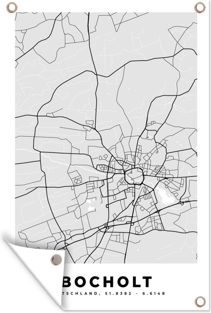 Muurdecoratie Stadskaart - Plattegrond - Kaart - Bocholt - Duitsland ...