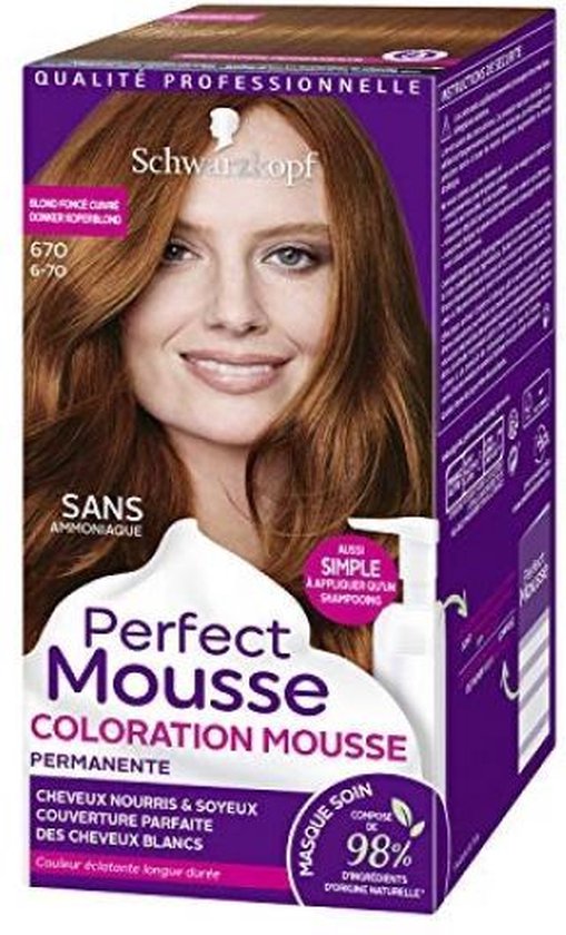 SCHWARZKOPF Permanente haar perfecte mousse - Donker koperblond 670 | bol