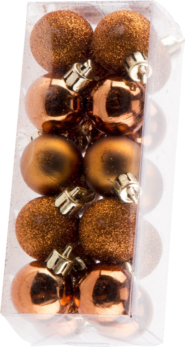 Set van 40x stuks kunststof kerstballen mix wit en oranje 3 cm ...