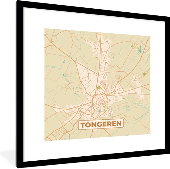 Fotolijst incl. Poster - Retro - Tongeren - Kaart - Plattegrond ...