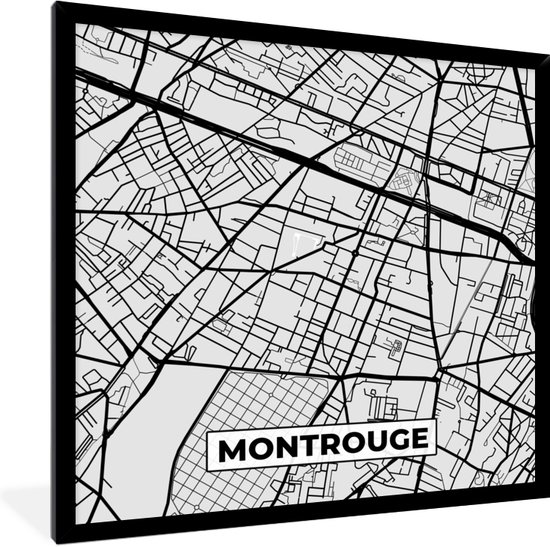 Fotolijst incl. Poster - Frankrijk - Montrouge - Stadskaart ...