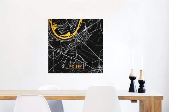 Affiche Plan – Carte – Plan de Ville – France – Poissy - 50x50 cm | bol.com