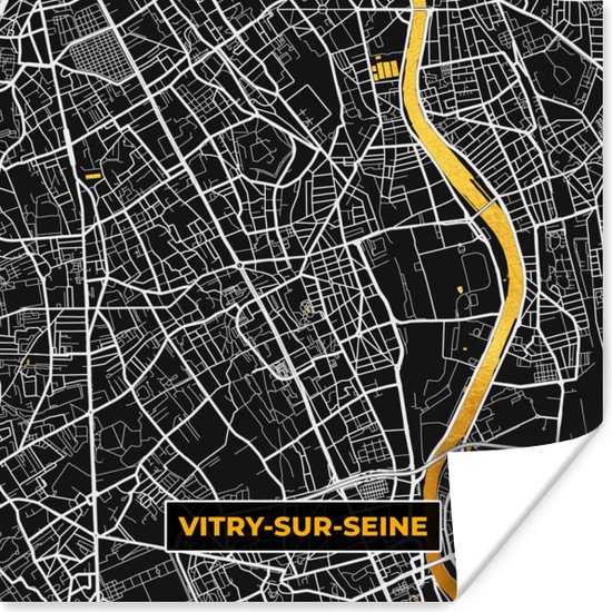 Poster Stadskaart – Plattegrond – Vitry-sur-Seine - Kaart – Frankrijk ...