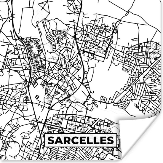 Poster Stadskaart - Frankrijk - Kaart - Plattegrond - Sarcelles - Zwart ...