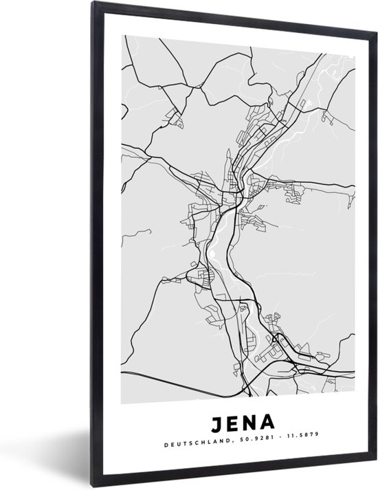Fotolijst incl. Poster - Stadskaart - Duitsland - Plattegrond - Jena ...