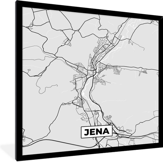 Fotolijst incl. Poster - Duitsland - Plattegrond - Jena - Kaart ...