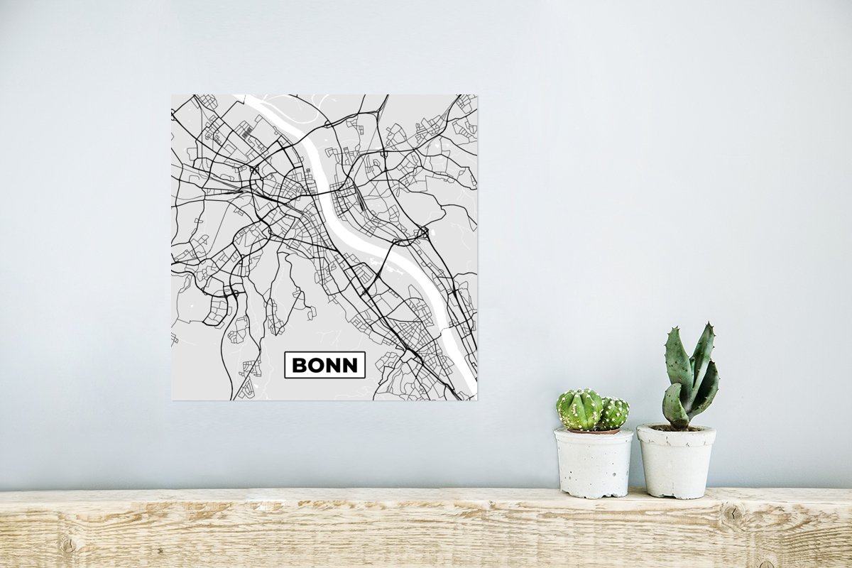 Poster Kaart - Plattegrond - Bonn - Duitsland - Stadskaart - 30x30 cm ...