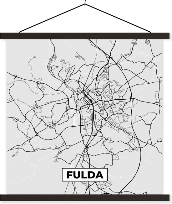 Posterhanger incl. Poster 90x90 cm - Schoolplaat - Plattegrond - Duitsland - Fulda -... | bol